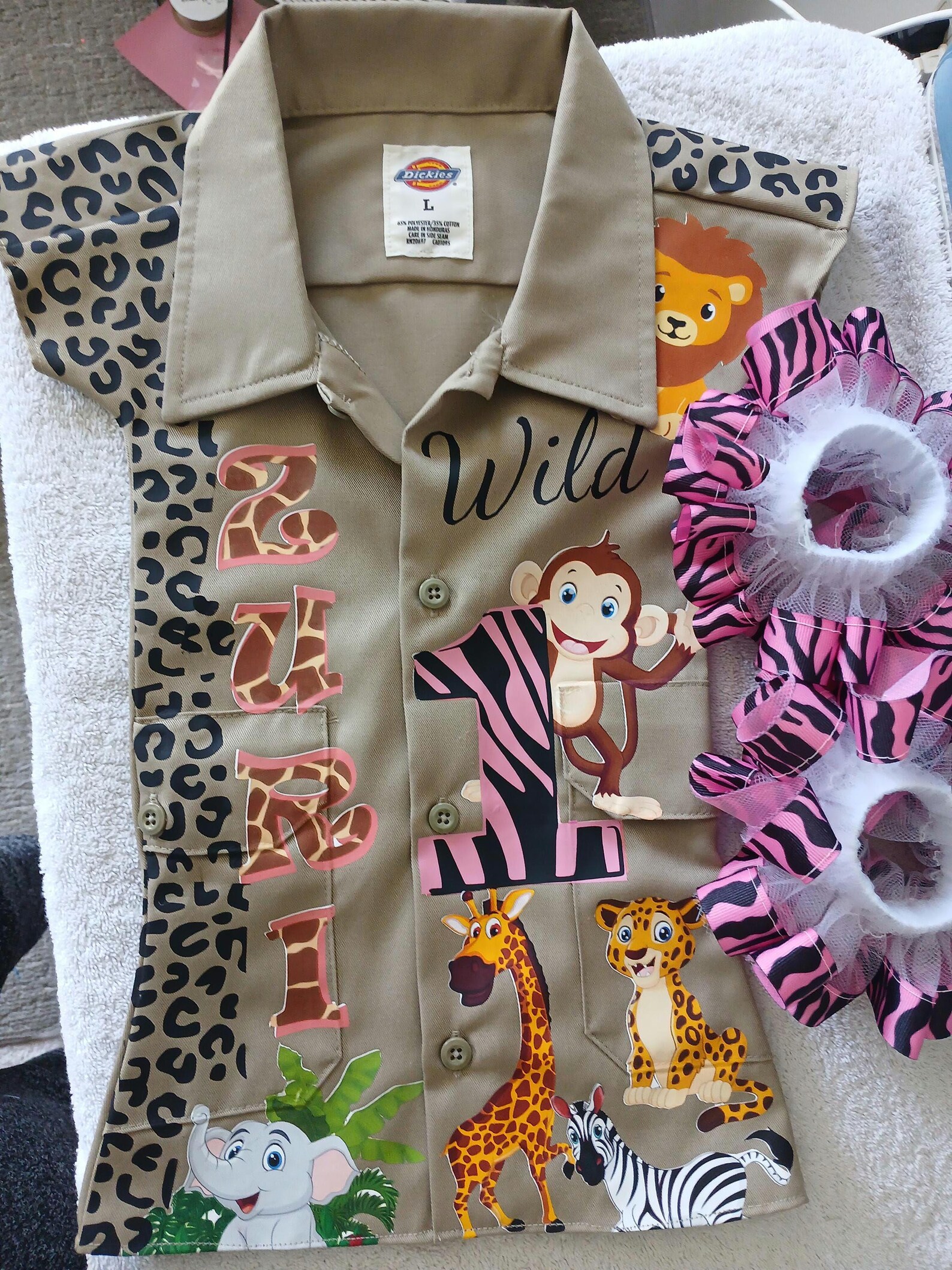 Wild One Zoo Theme Custom Dickie Dress for Babygirl Birthday or Any ...