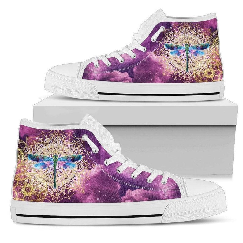 Women's High Top Mandala Shoes Dragonfly High Top | Etsy