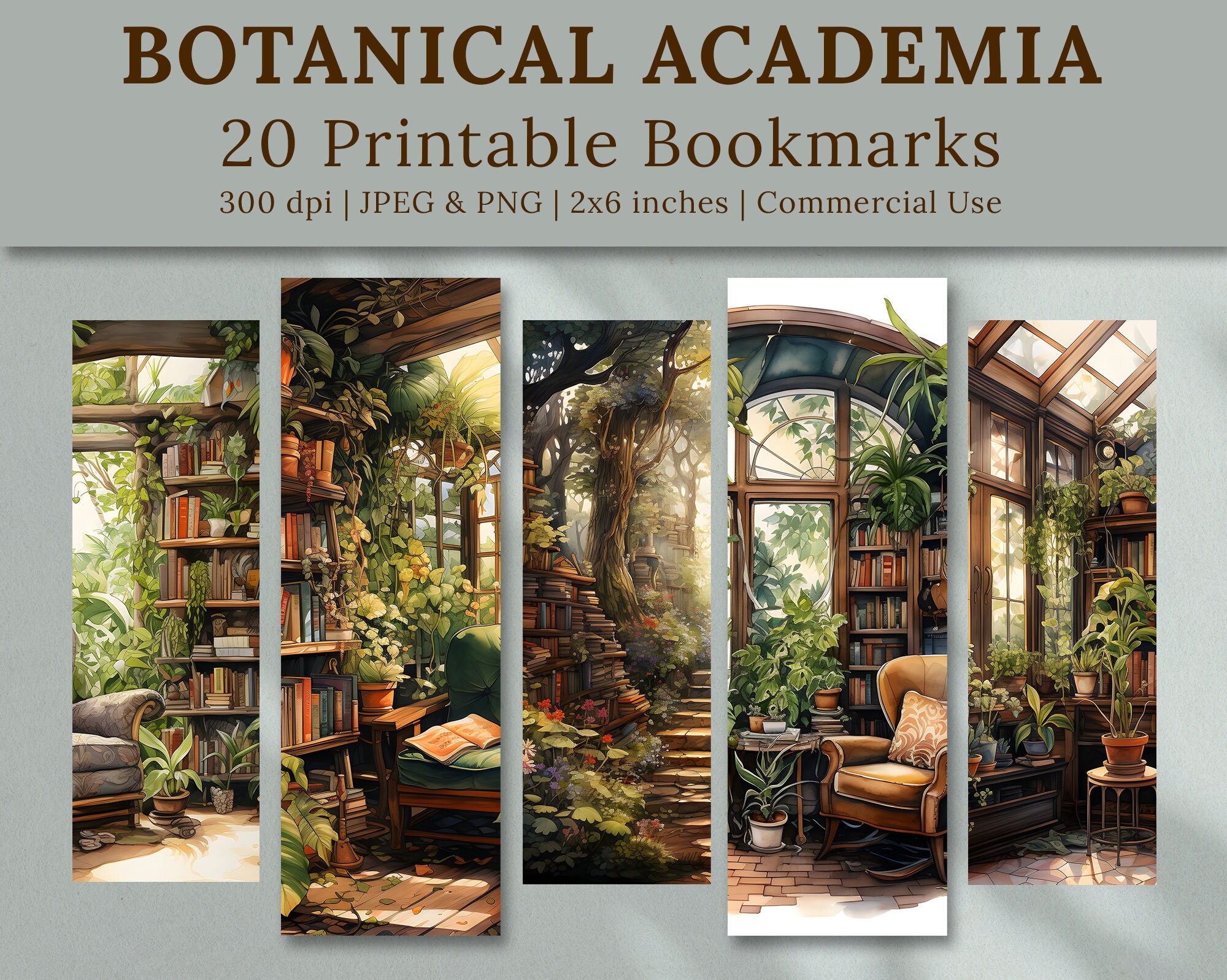 Printable Botanical Bookmarks Floral Artistic Stylish - Etsy