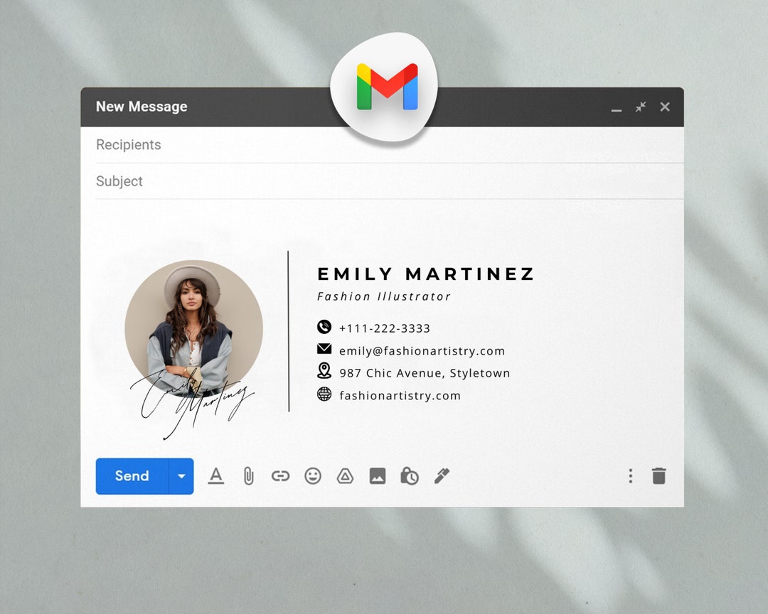 Modern Email Signature Template With Logo/photo, Editable Canva Email ...