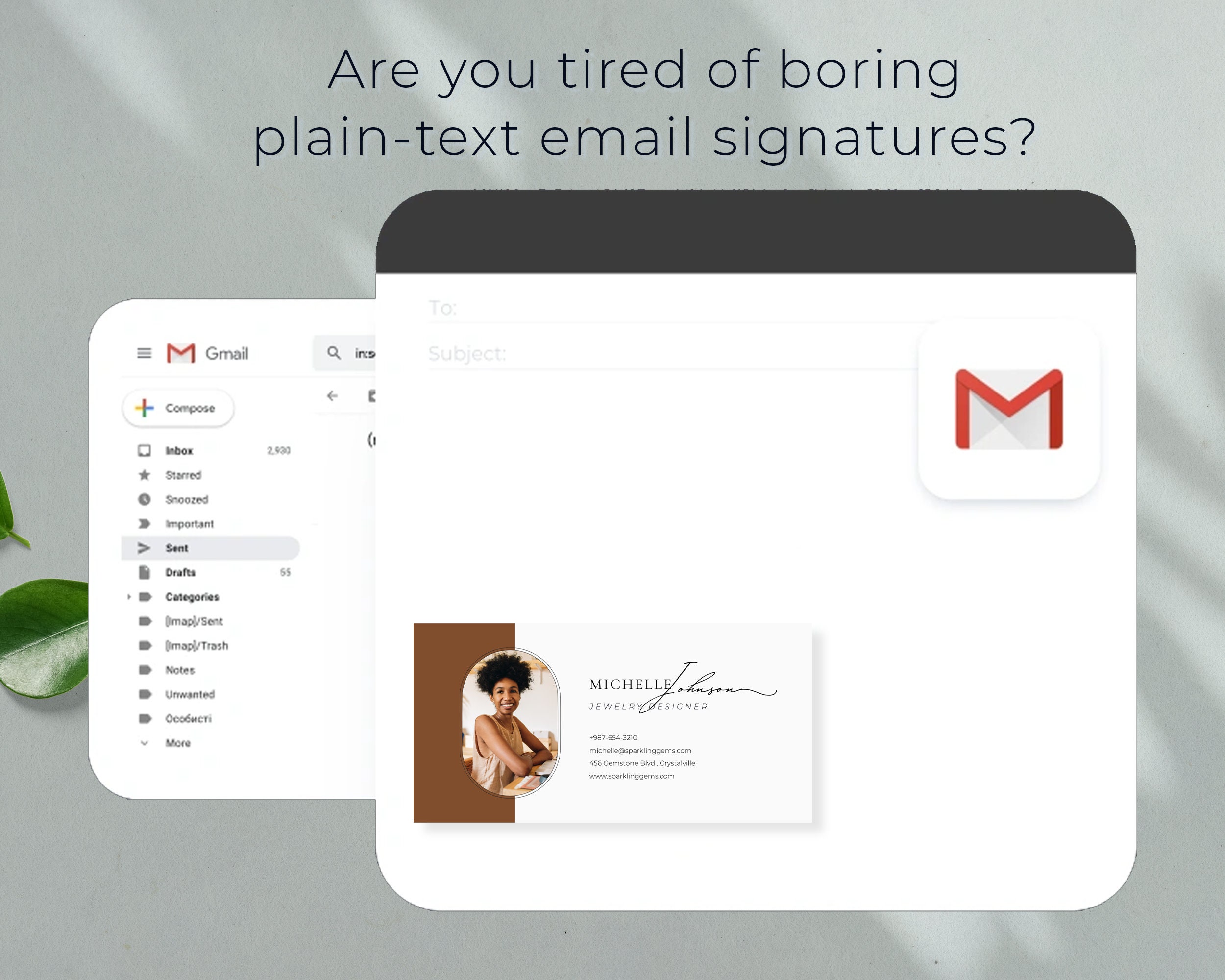 Modern Email Signature Template With Logo/photo, Editable Canva Email ...