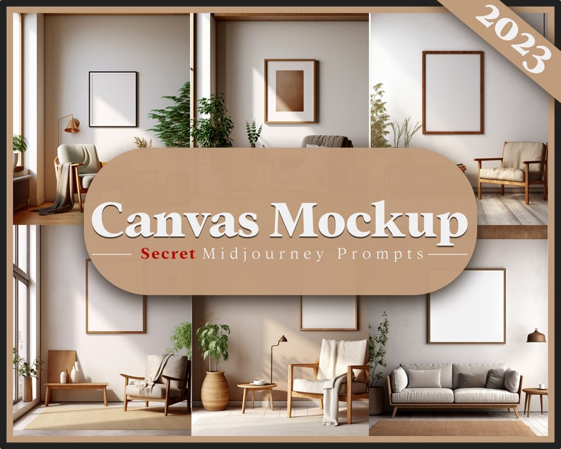 Midjourney AI Prompts for Canvas Mockup, Customizable Midjourney Ar ...