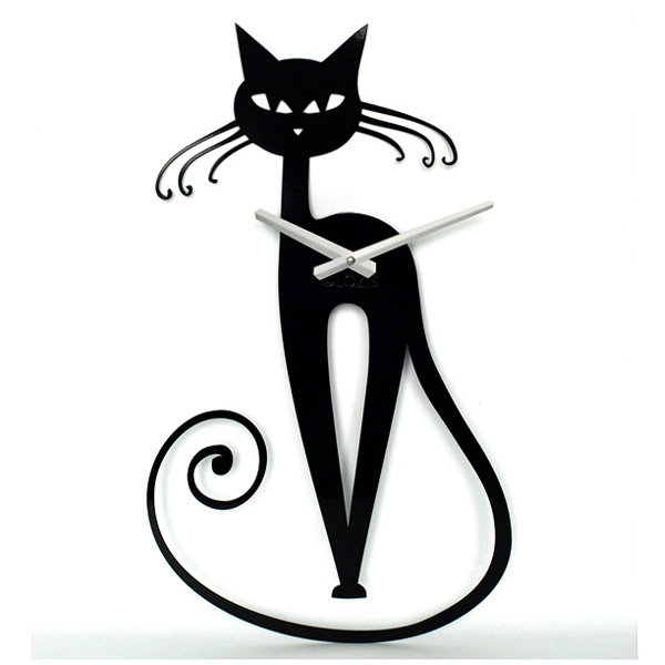 Laser Cut Cartoon Cute Cat Wall Clock, Wall Clock Decor 3D Model Puzzle ...