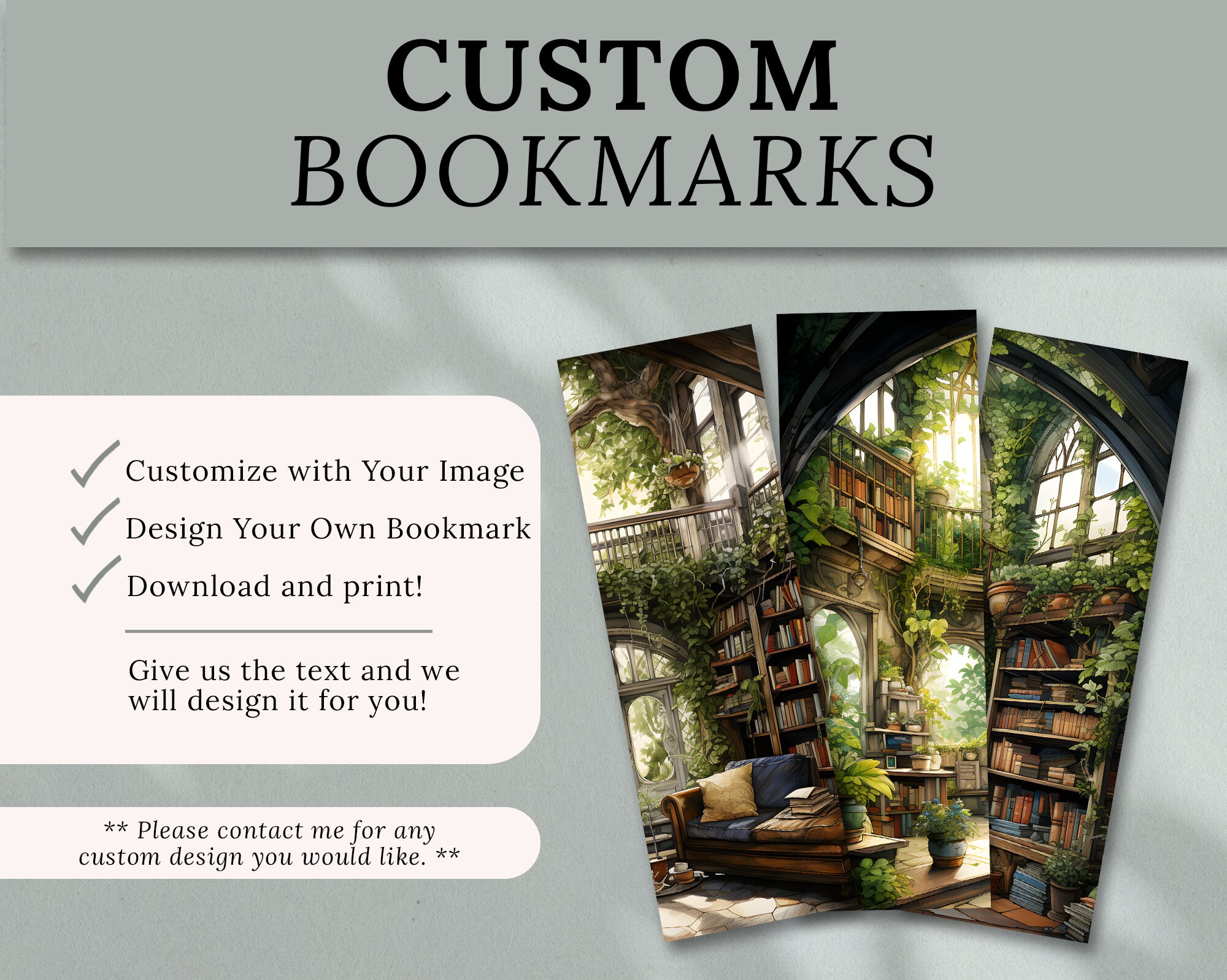 Printable Botanical Bookmarks, Floral Artistic Stylish Bookmarks for ...