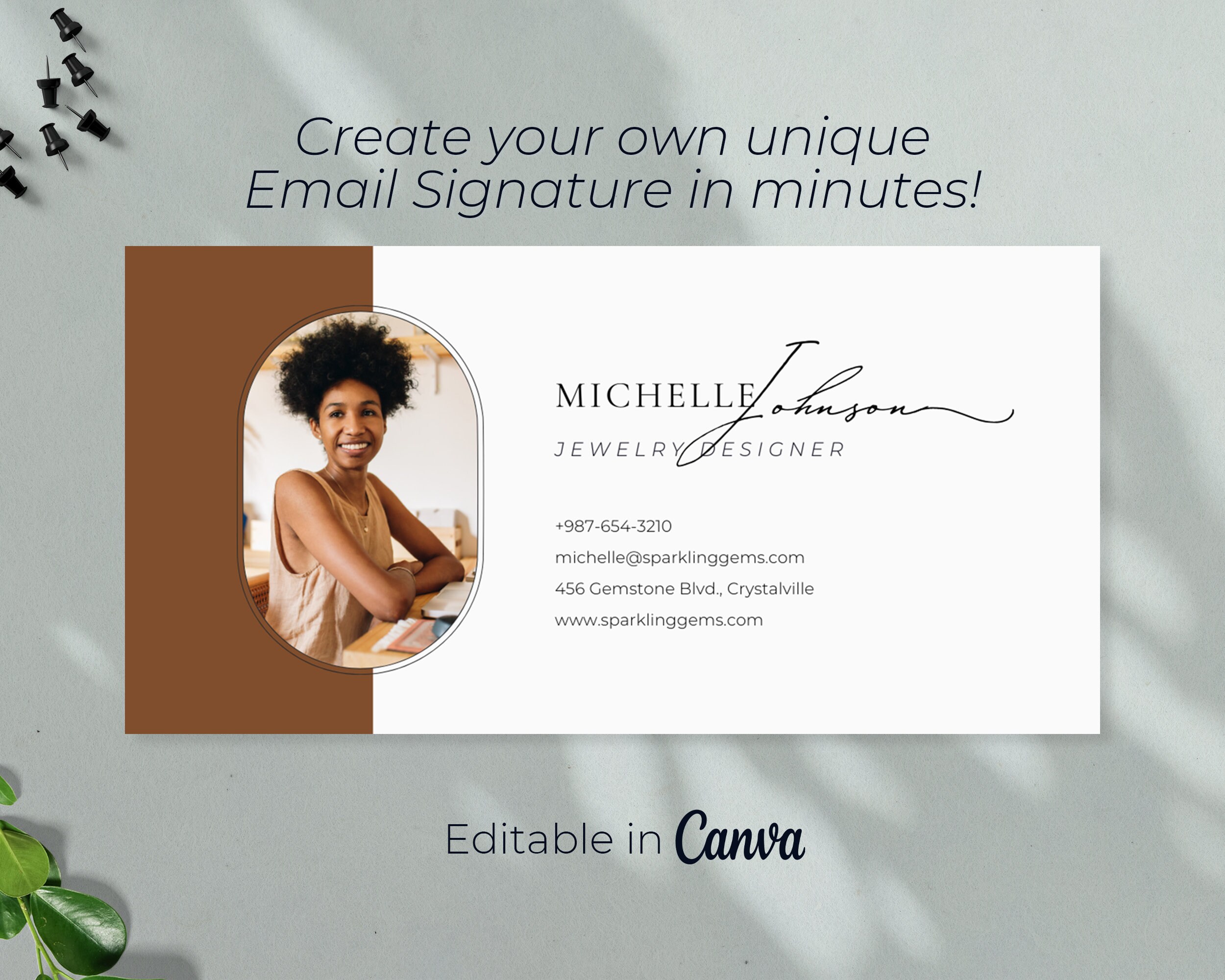 Modern Email Signature Template With Logo/photo, Editable Canva Email ...