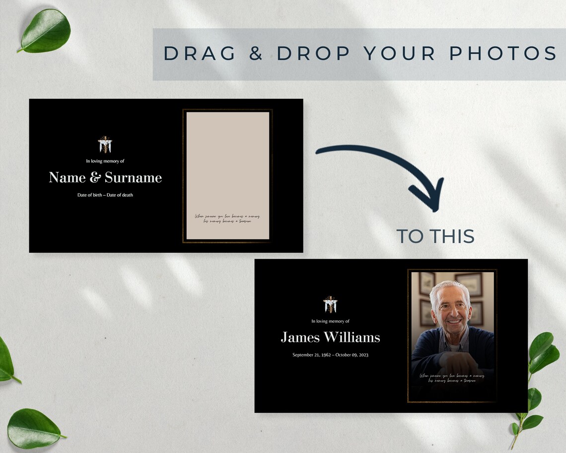 Funeral Slideshow Template, Memorial Video Template Canva With Music ...