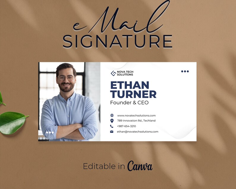 CEO Email/gmail Signature Template With Logo/photo, Editable Canva ...