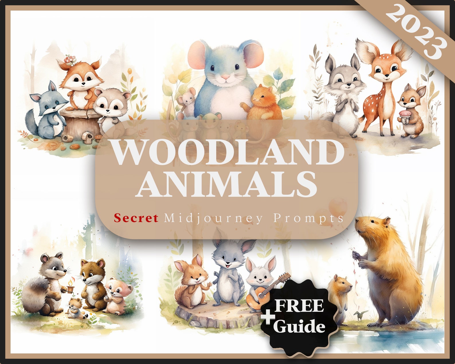 Midjourney AI Prompts for Cute Woodland Animals,customizable Midjourney ...