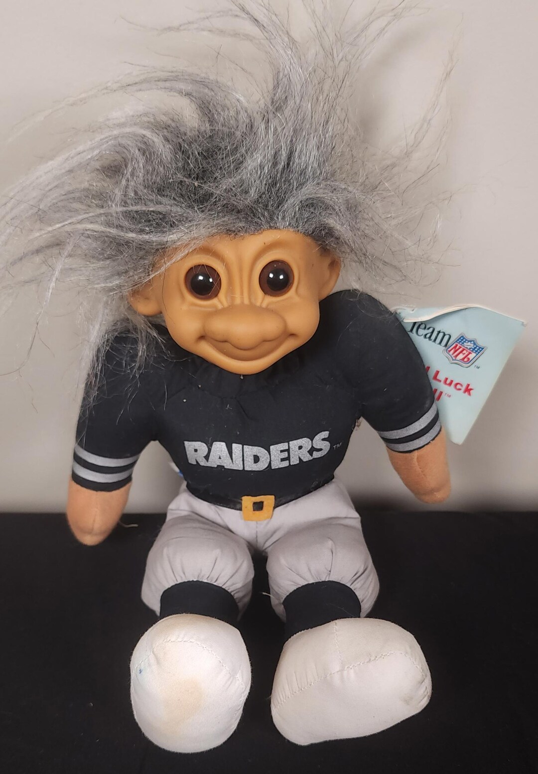 Russ Berrie NFL Oakland Raiders Troll Doll 10” Team Luck Vintage Plush ...