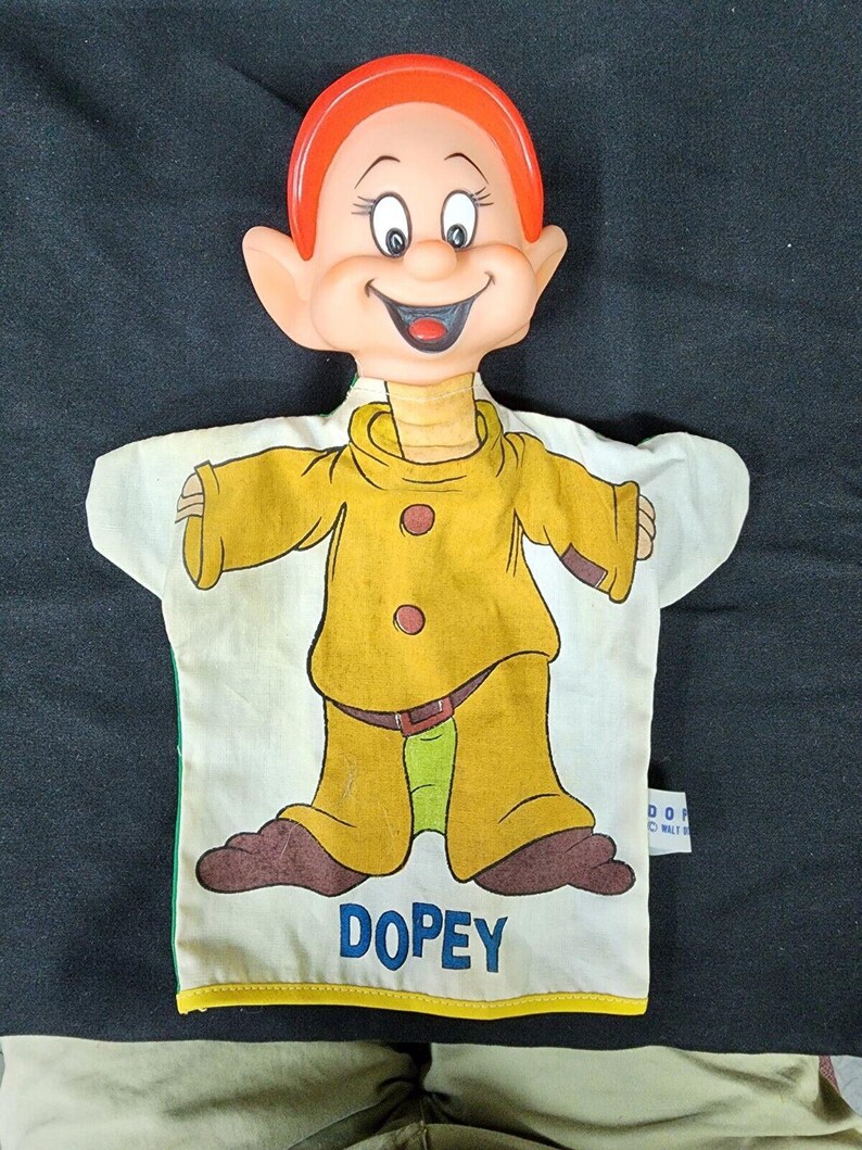 Vintage Walt Disney Dopey Snow White & the Seven Dwarfs Hand Puppet - Etsy