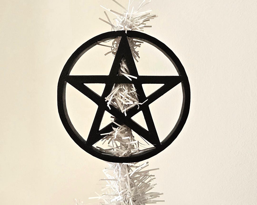 Pentagram Yule Tree Topper Wicca Decor Pagan Goth Decor Pentacle Easter ...