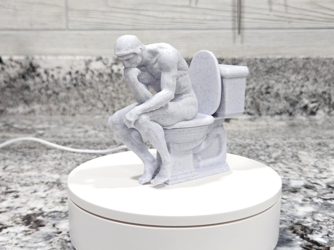 3D Printed Thinker Toilet Figurine - Funny Office Bathroom Decor - Etsy