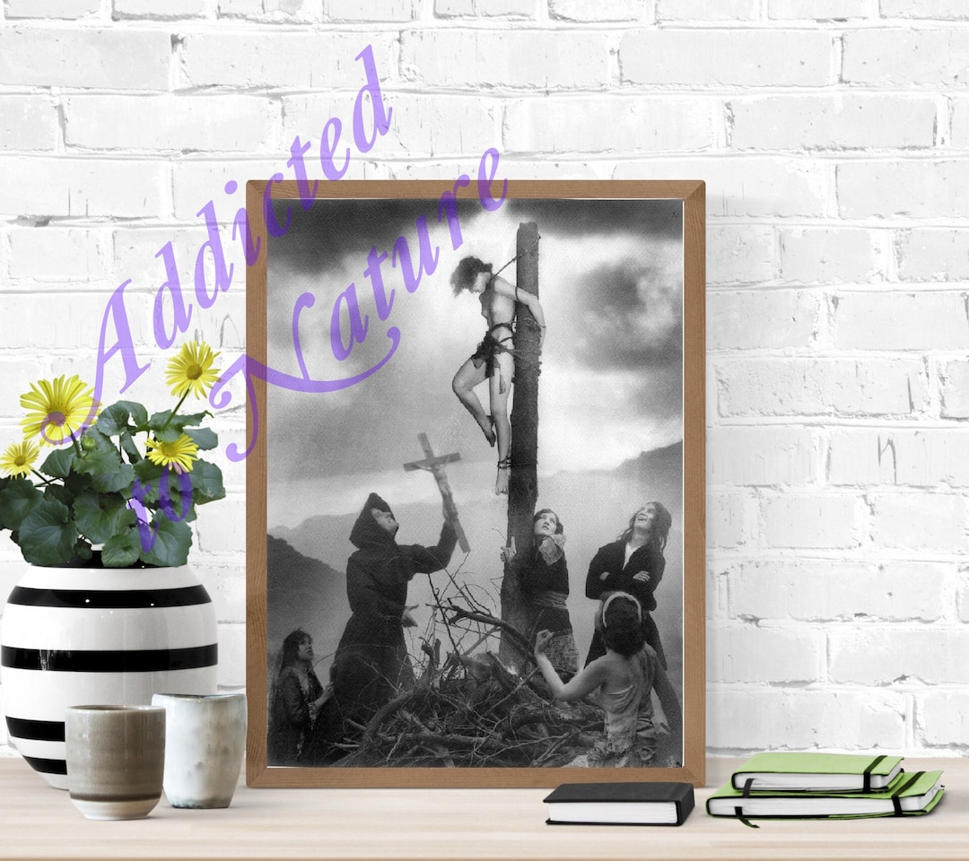 Witch at the Stake Retro Vintage Photo Digital Print Poster ...