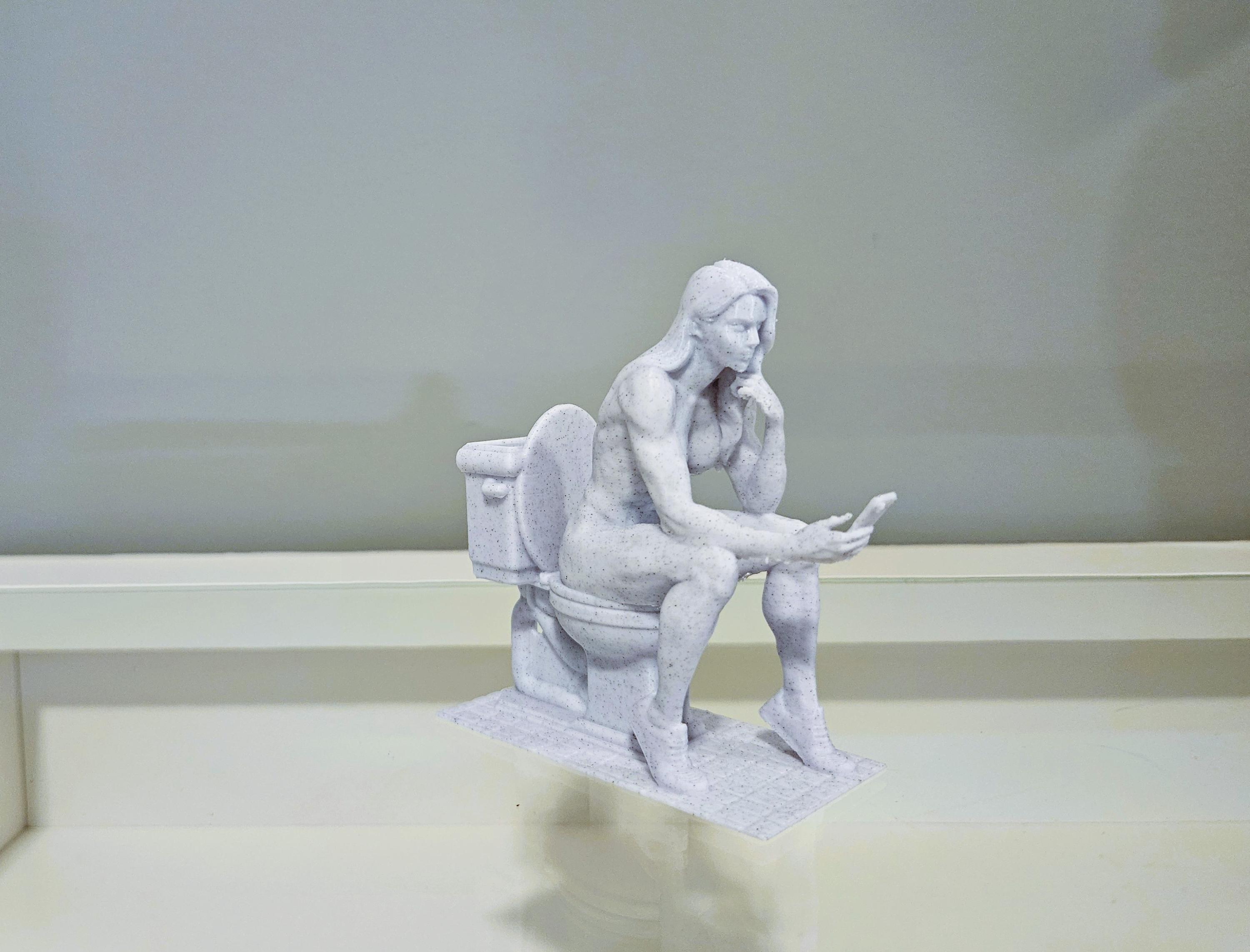 3D Printed Thinker Toilet Figurine – Funny Bathroom Desk Decor Gag Gift ...