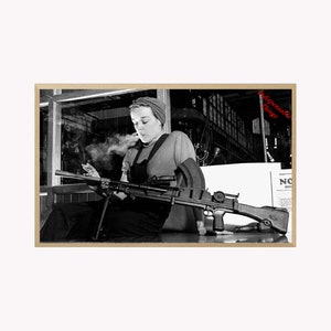 Smoking Ronnie, the Bren Gun Girl, Mancave Photo Vintage Black and ...