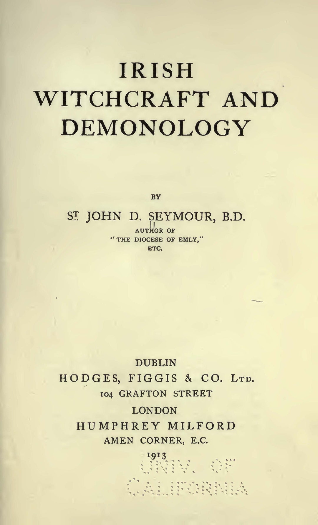 Irish Witchcraft & Demonology Book by St John Seymour (PDF) - Etsy