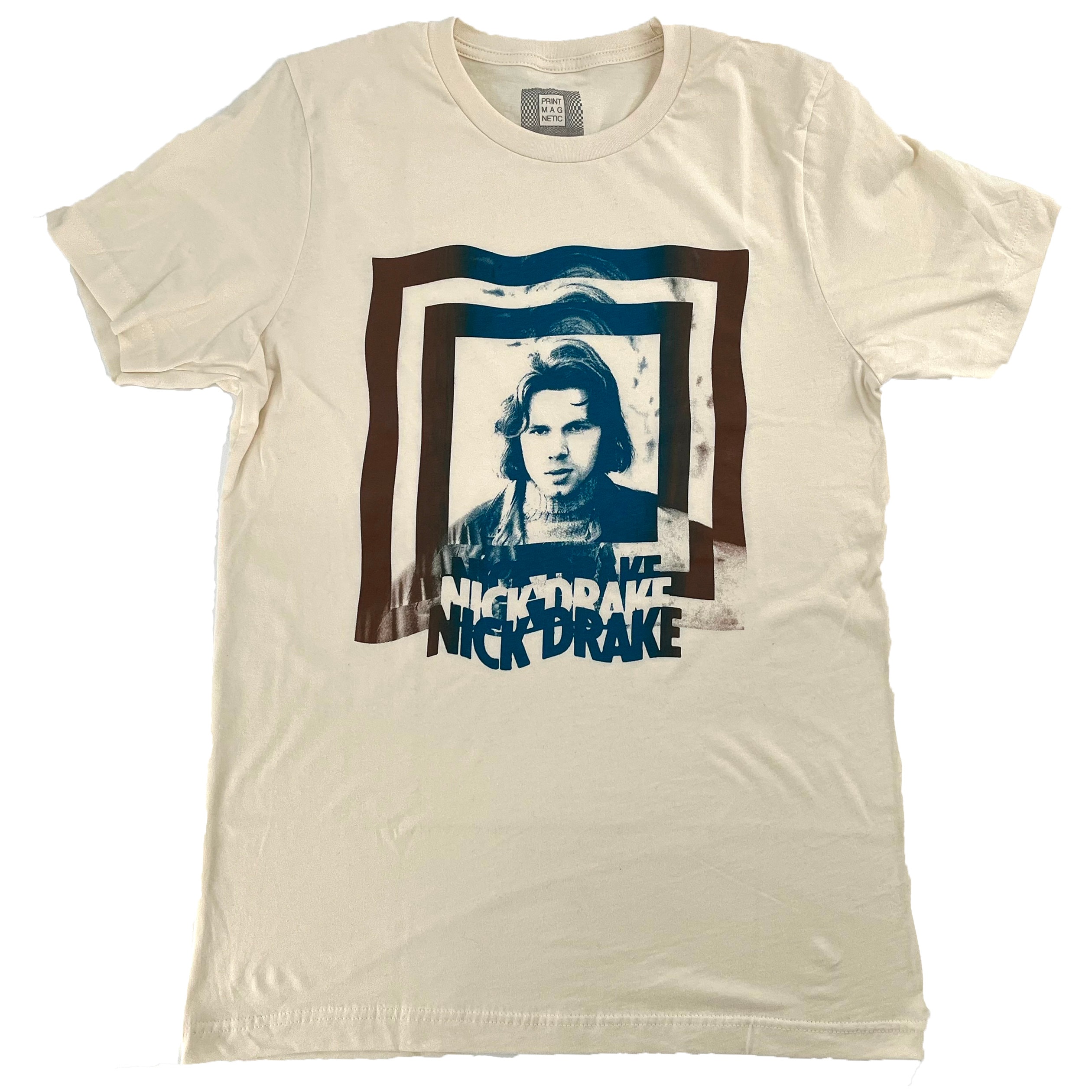 Nick Drake Hand-printed T-shirt on Cream Tee - Etsy