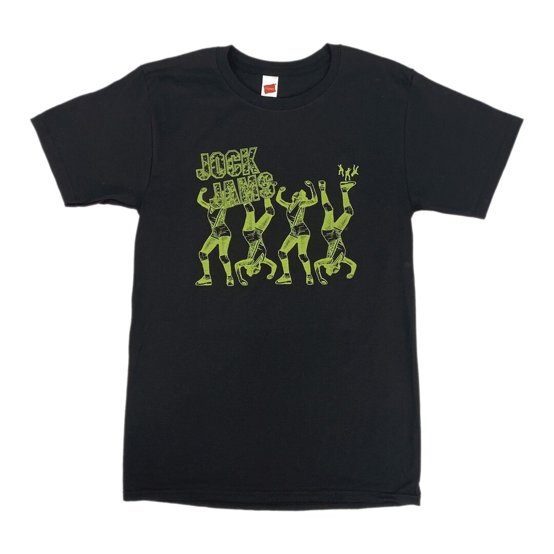 Jock Jams 90s Throw-back T-shirt (green on Black) - Etsy
