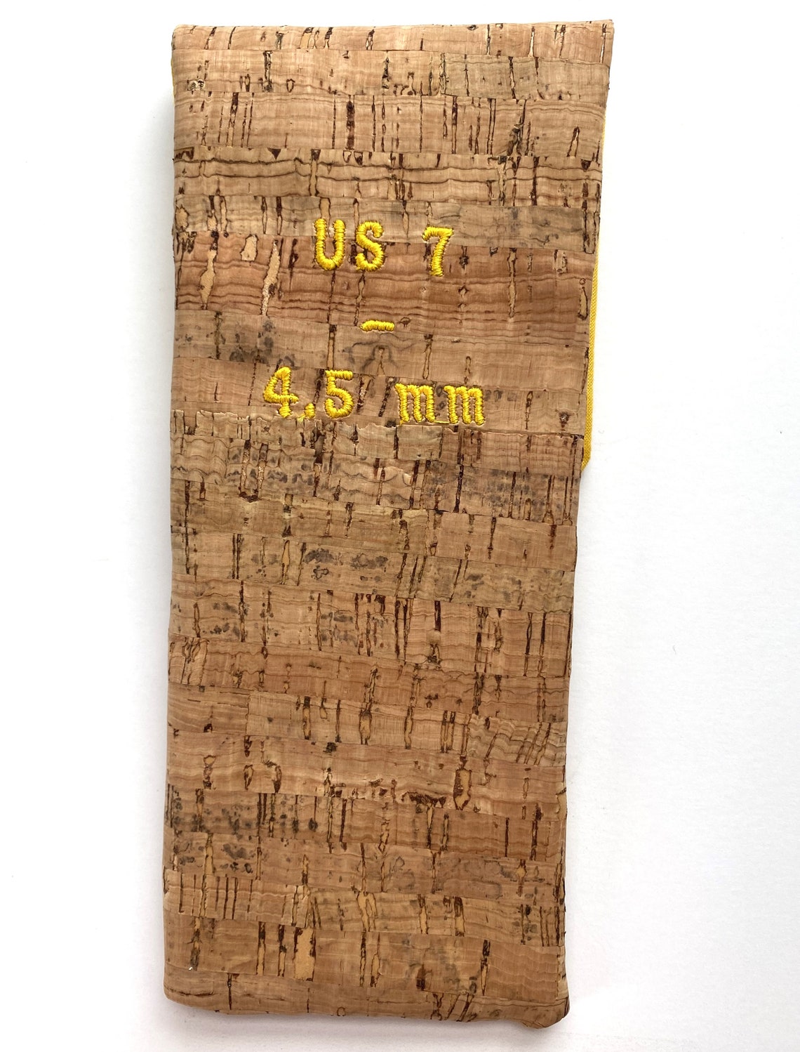 Handmade Cork Fabric Knitting Needle Case, Embroidered US 7, With ...