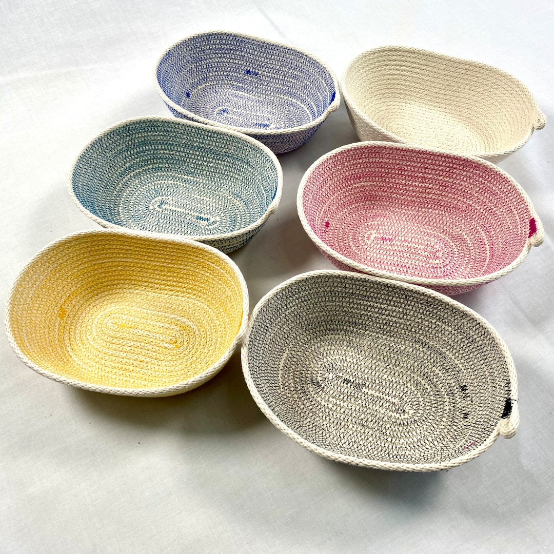 Decorative Small Storage Basket, Craft Storage Bowl, Handmade Rope Bowl ...