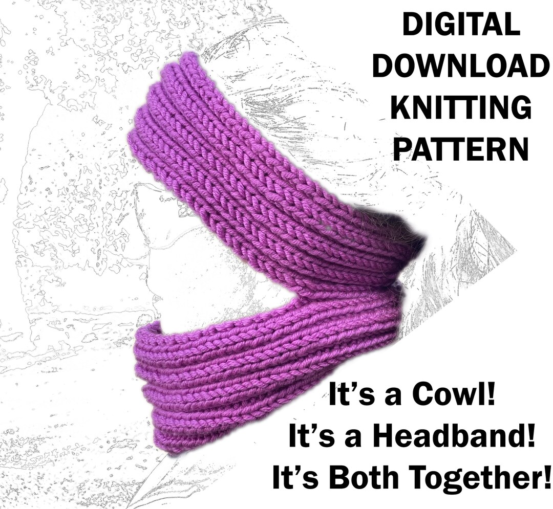 Pdf Knitting Pattern for the Headband Cowl, Digital Download With a ...