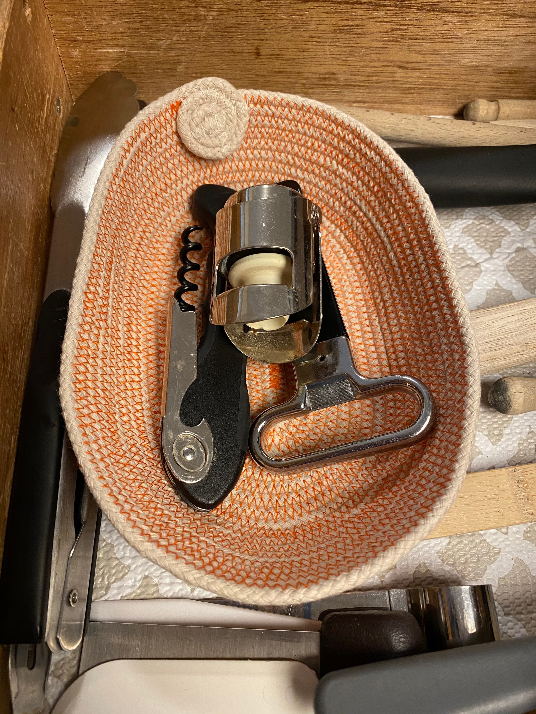 Small storage bowl made of cotton rope. Perfect for storing | Etsy