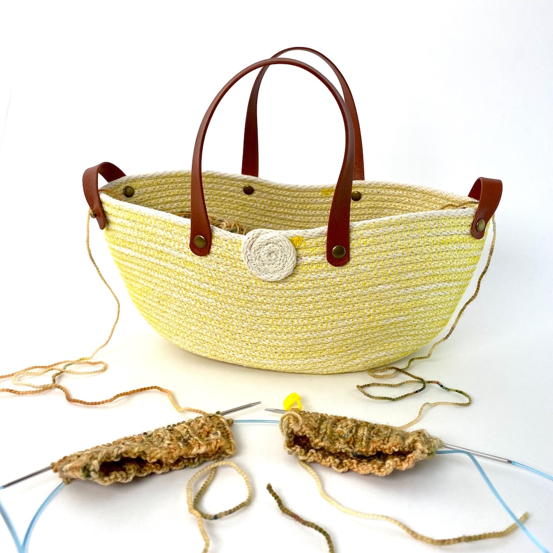Yellow 'untangle My Yarn' Bowl, Knitting Project Bag, Magic Loop ...