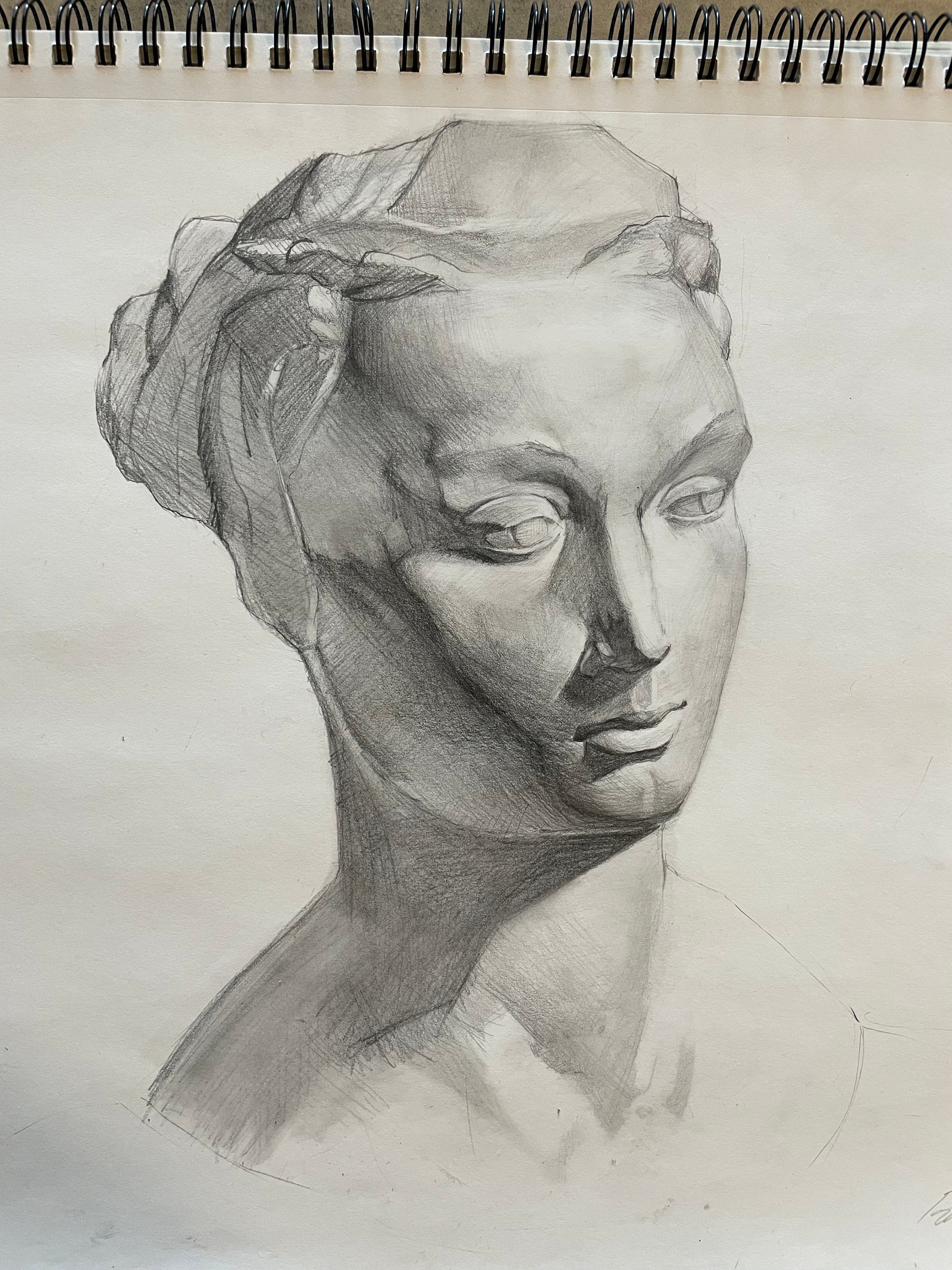 Original Portrait Drawing of a Beautiful Woman, M Classical Wall Art ...