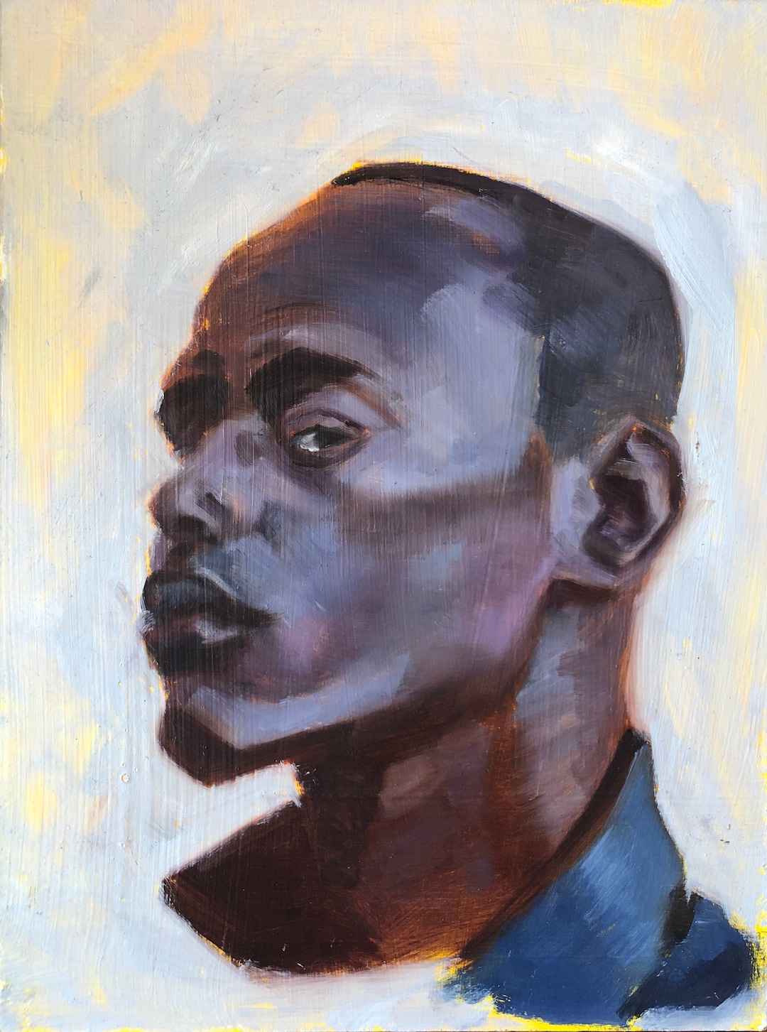 Original Oil Painting, African American, Black Man, Oil on Board, Wall ...