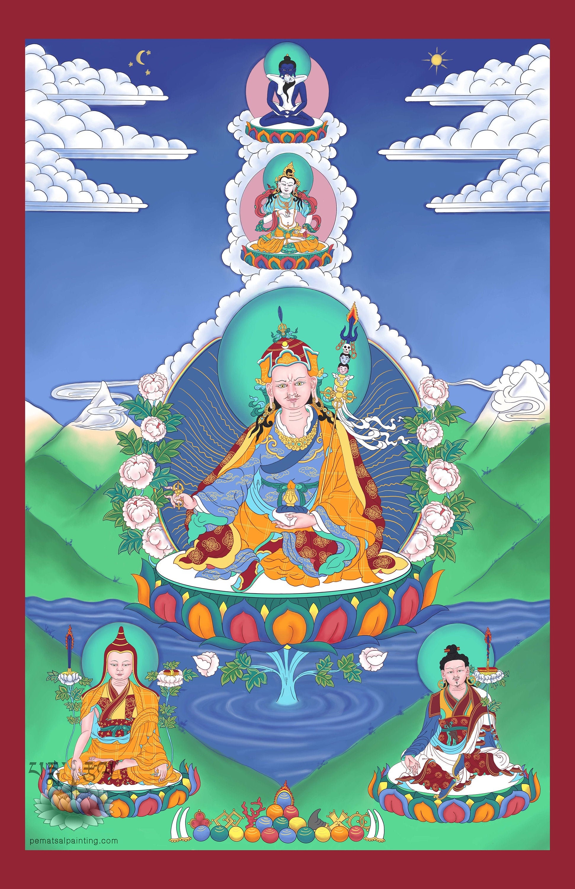 Guru Rinpoche Thangka Print - Etsy