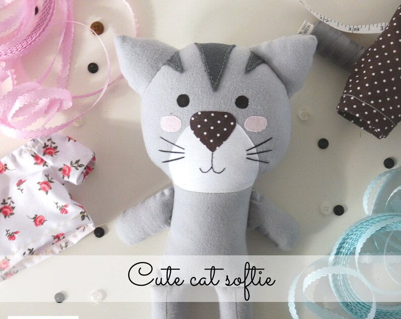 PDF Cat Doll Sewing PATTERN & Tutorial Dress up Doll Animal | Etsy
