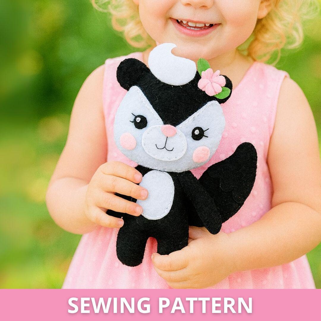 PDF Felt Skunk Doll Sewing PATTERN & Tutorial - Felt Woodland Animal ...