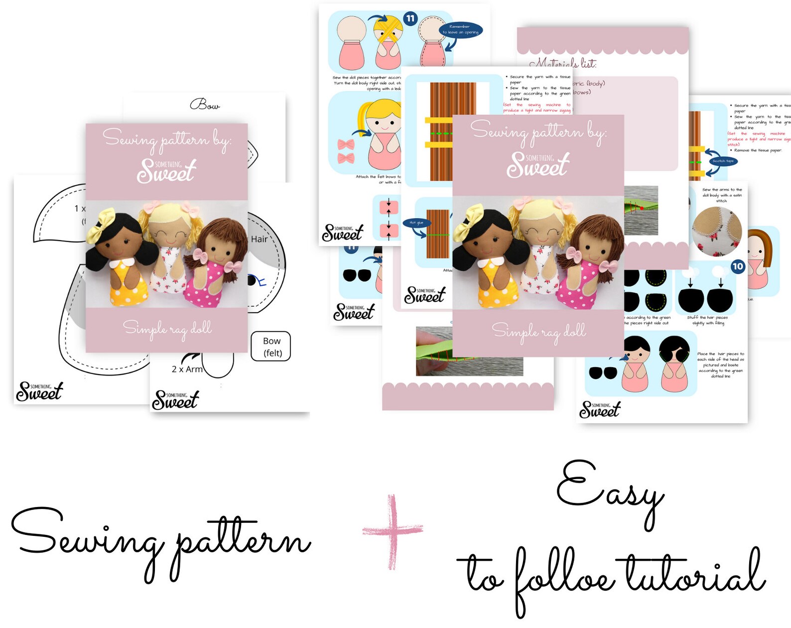 PDF Simple Rag Doll Sewing PATTERN & Tutorial Doll Pattern - Etsy