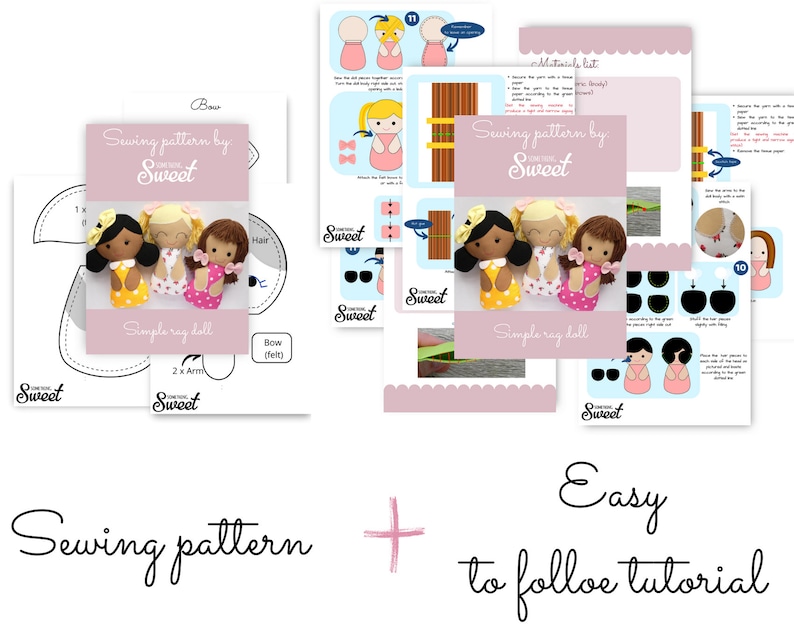 PDF Simple Rag Doll Sewing PATTERN & Tutorial Doll Pattern - Etsy Australia