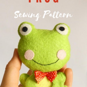 PDF Felt Frog Sewing PATTERN & Tutorial - Stuffed Animals Pattern, Hand ...