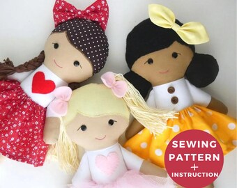 PDF Rag Doll With Clothes Sewing PATTERN & Tutorial Dress up Doll ...