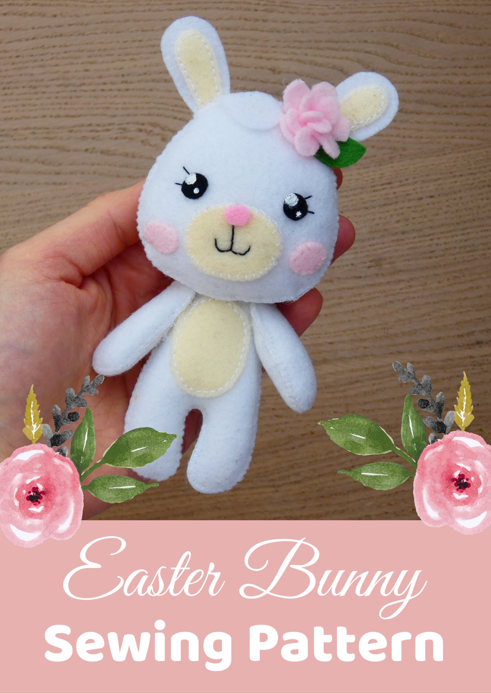 Easter Felt Bunny Doll Sewing PATTERN & Tutorial Woodland | Etsy