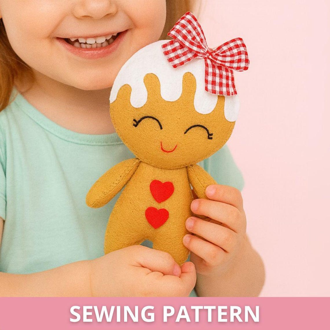 Gingerbread Man Felt Ornament Pattern – Christmas PDF Sewing Pattern ...