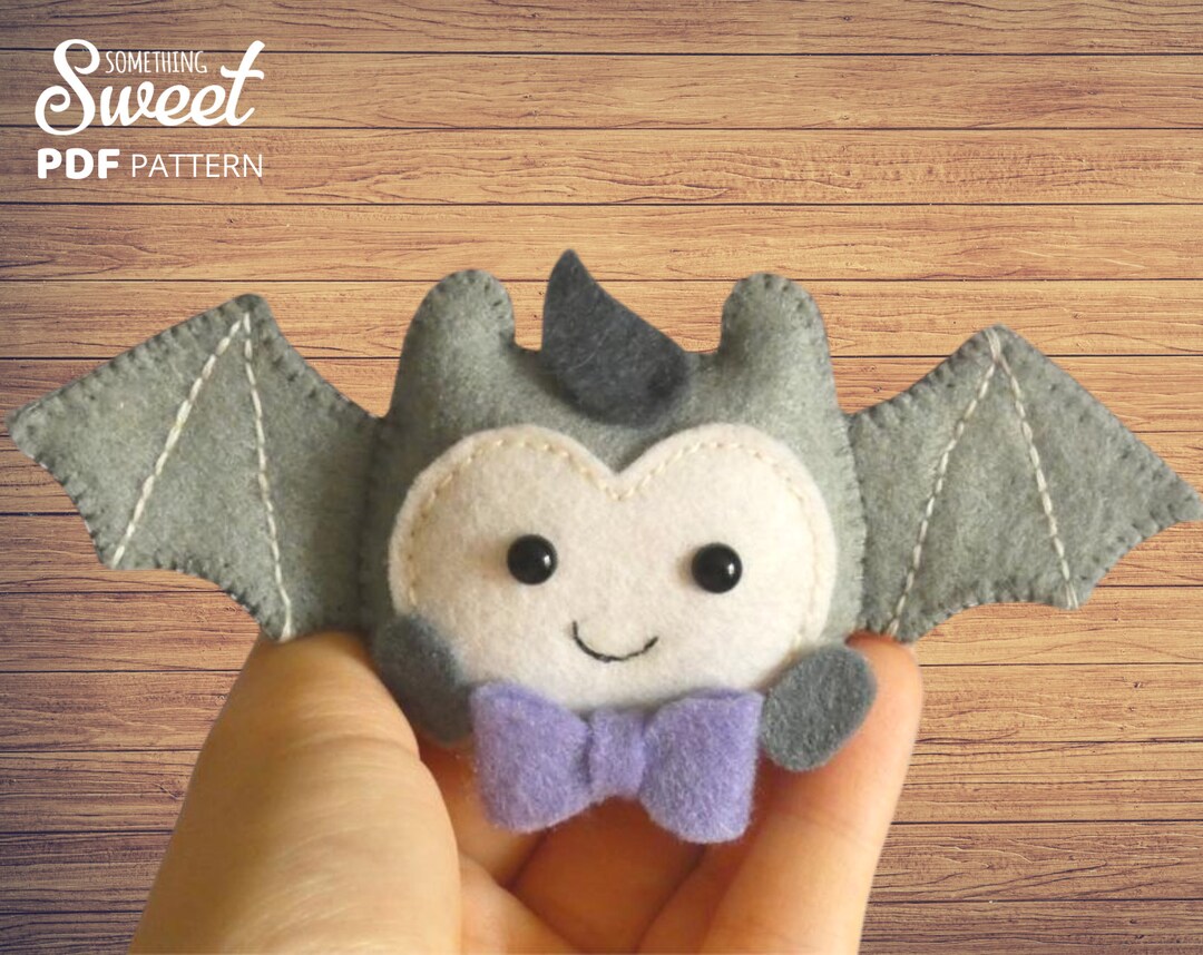 PDF Felt Bat Sewing PATTERN & Tutorial - Halloween Bat, Felt Ornaments ...