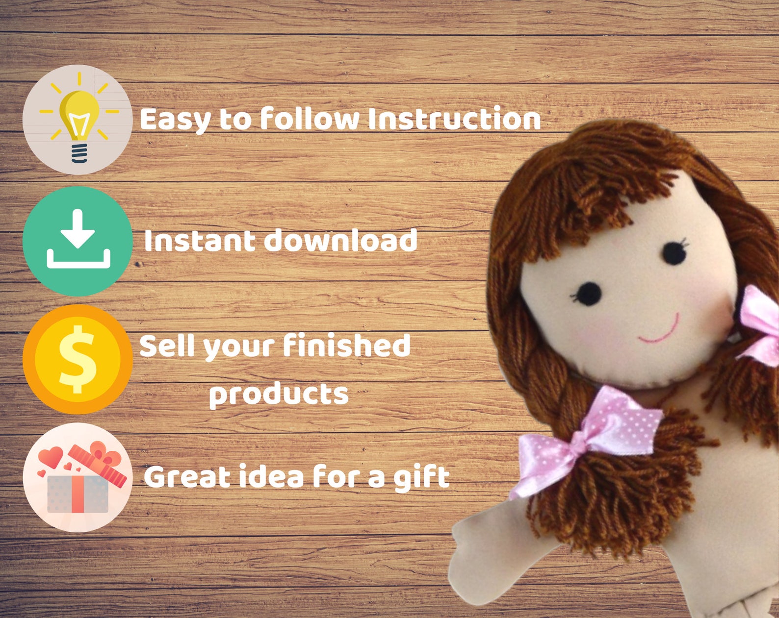 PDF Rag Doll Sewing PATTERN & Tutorial Cloth Doll Pattern - Etsy