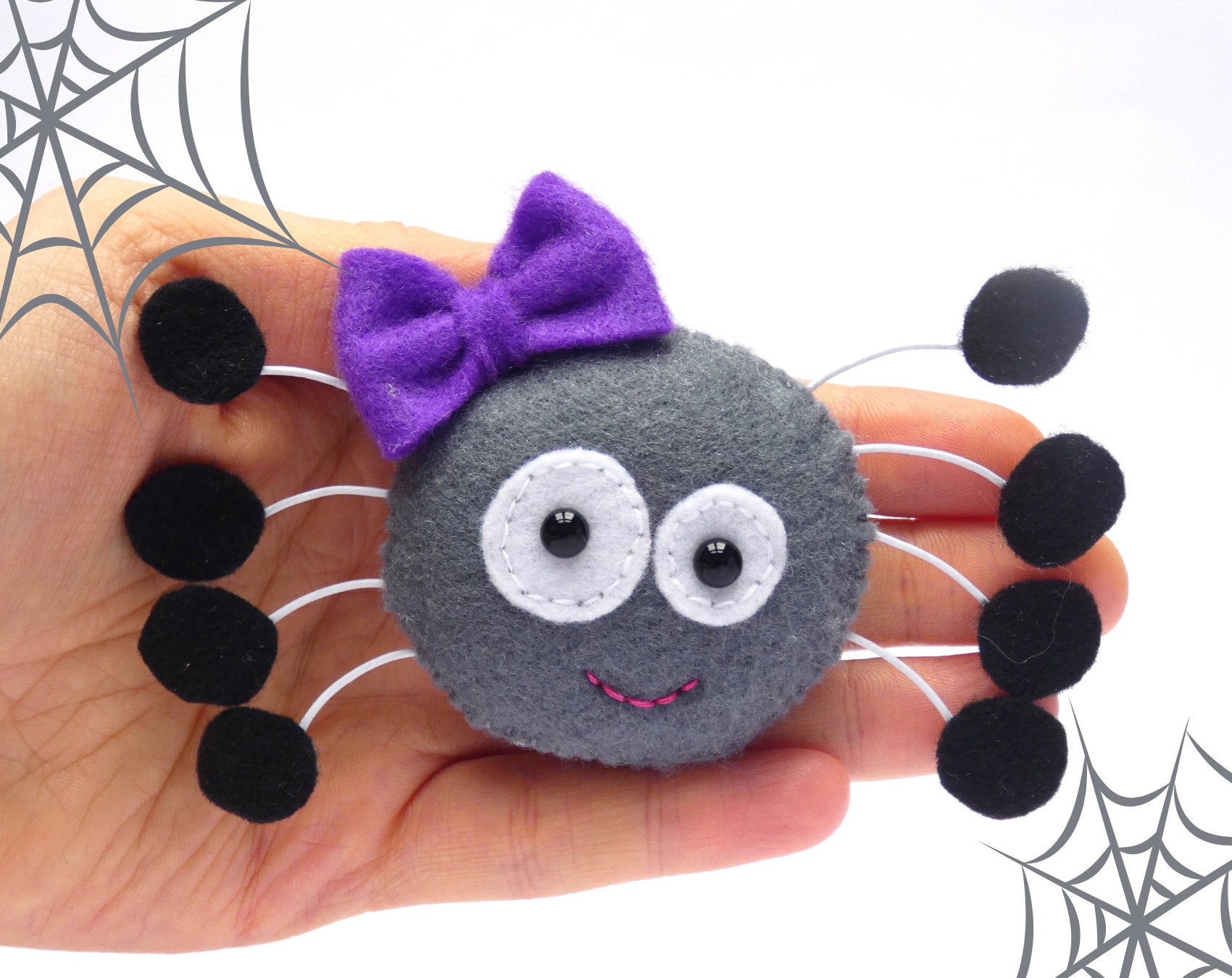 PDF Felt Halloween Spider Sewing PATTERN & Tutorial - Halloween ...