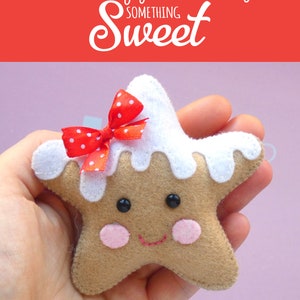 Sewing PATTERN PDF - Set of 3 Gingerbread Felt Christmas Ornaments ...
