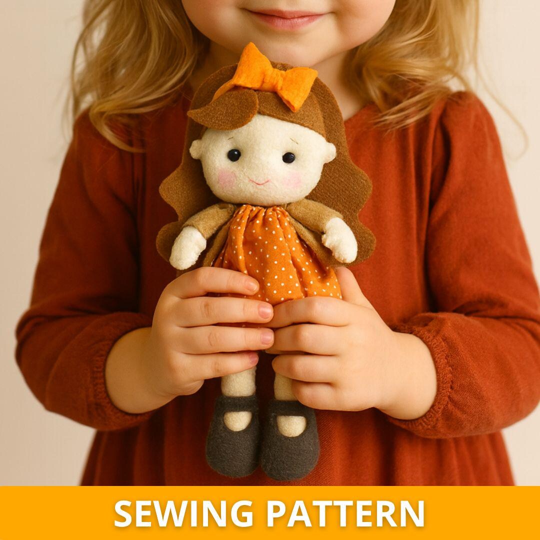 Felt Rag Doll Hand Sewing PATTERN & Tutorial - Etsy