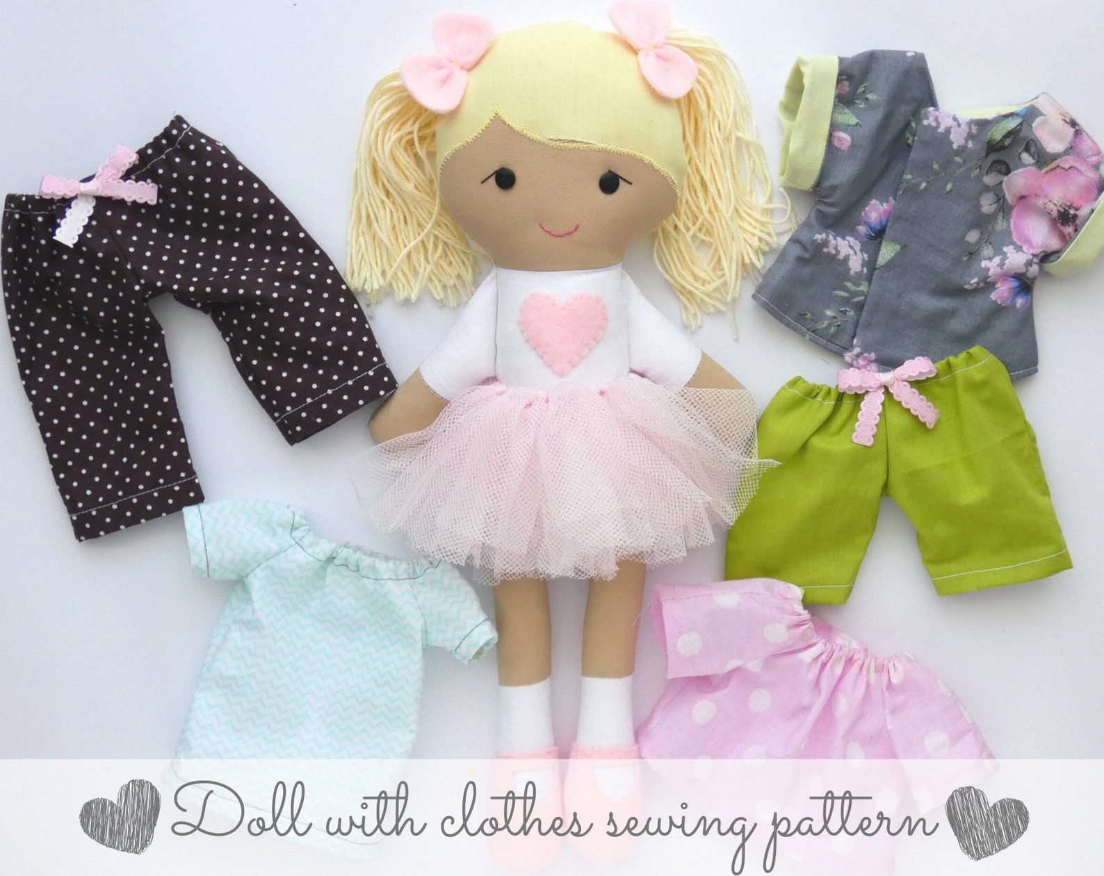 PDF Rag Doll With Clothes Sewing PATTERN & Tutorial Dress up - Etsy