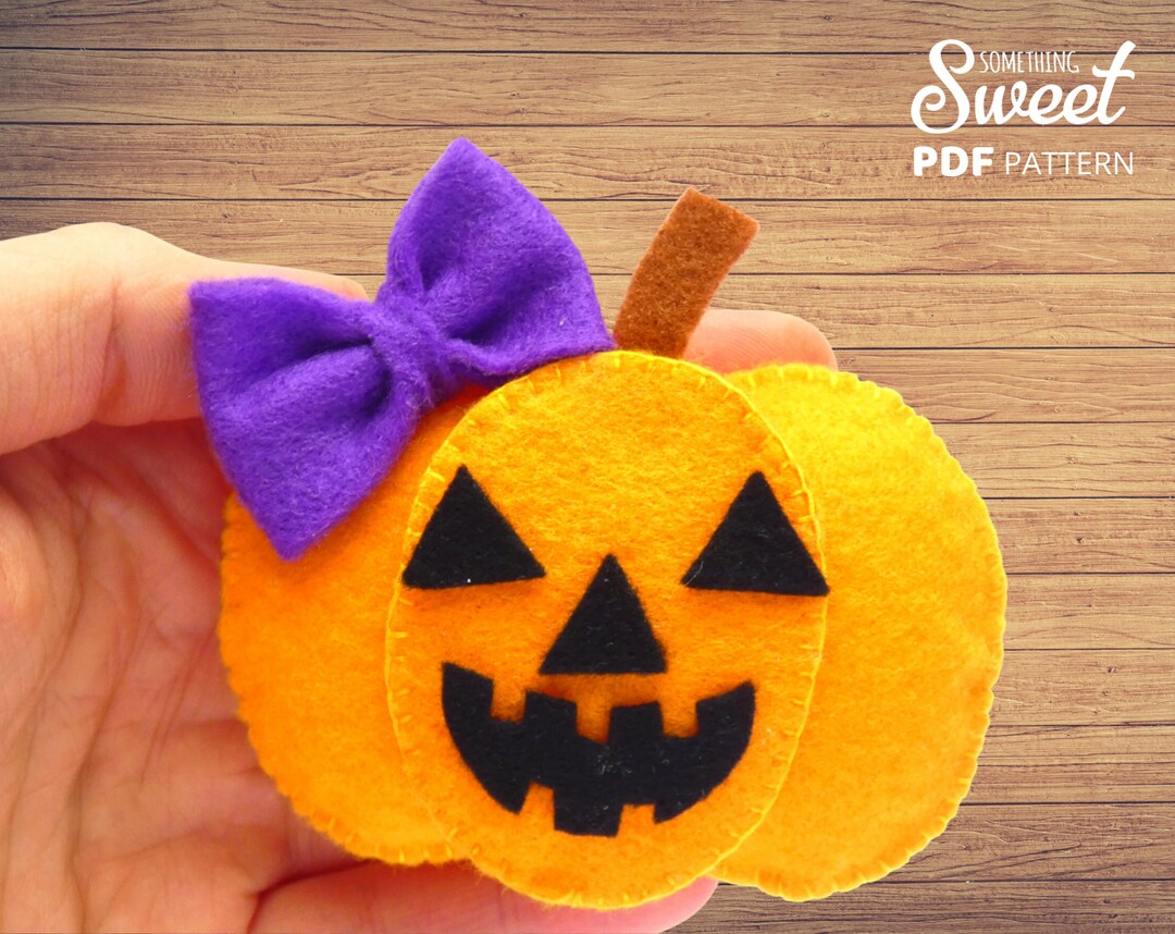 Halloween Pumpkin Felt Sewing PATTERN PDF - Easy Felt Sewing Project ...
