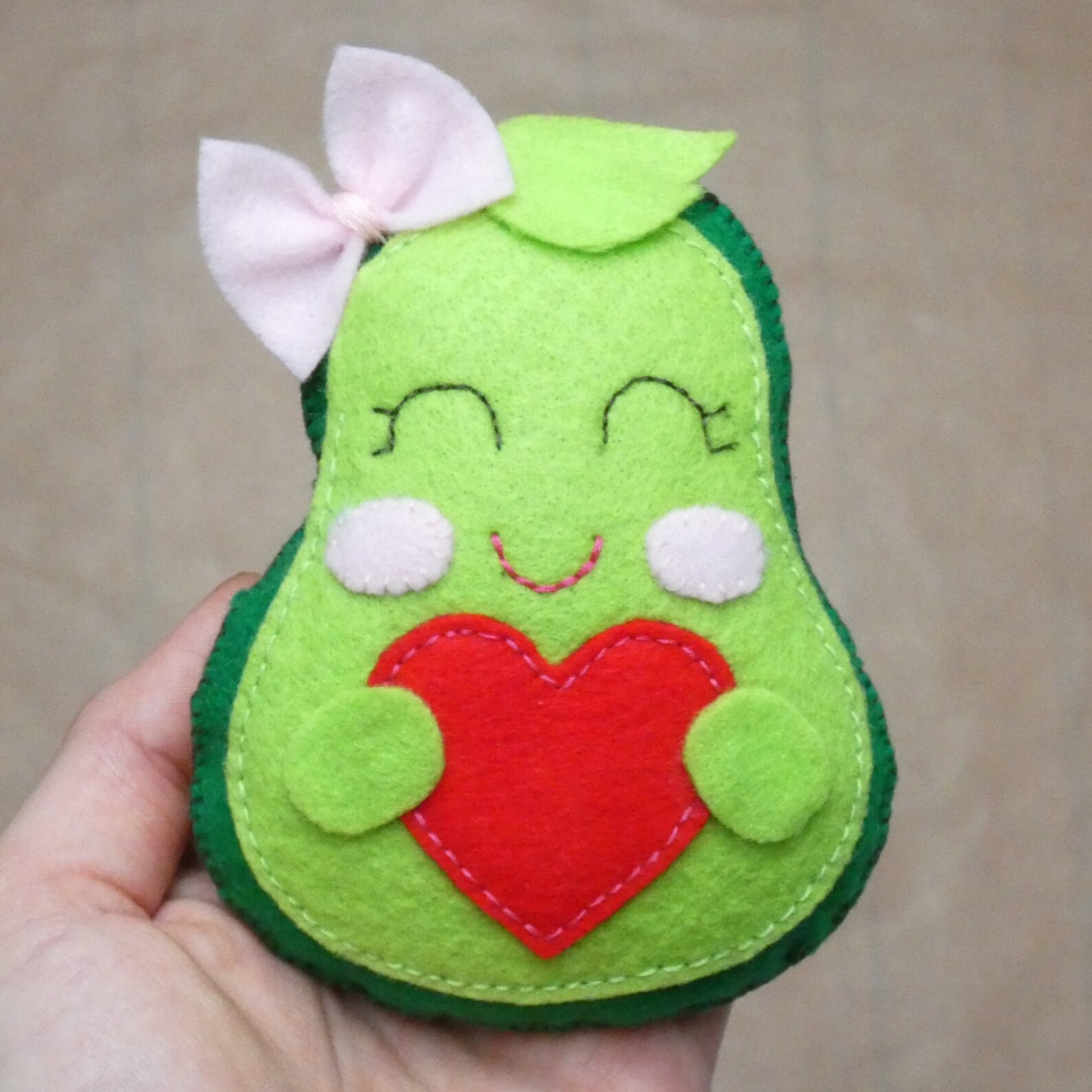 SVG PDF Felt Avocado in Love Sewing PATTERN & Tutorial Felt - Etsy Canada