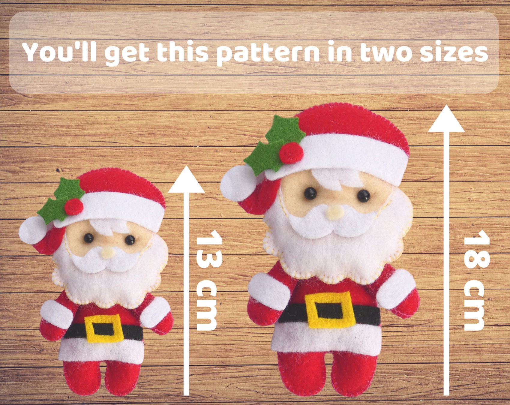 Santa Claus Felt Sewing PATTERN PDF & Tutorial - Christmas Tree ...
