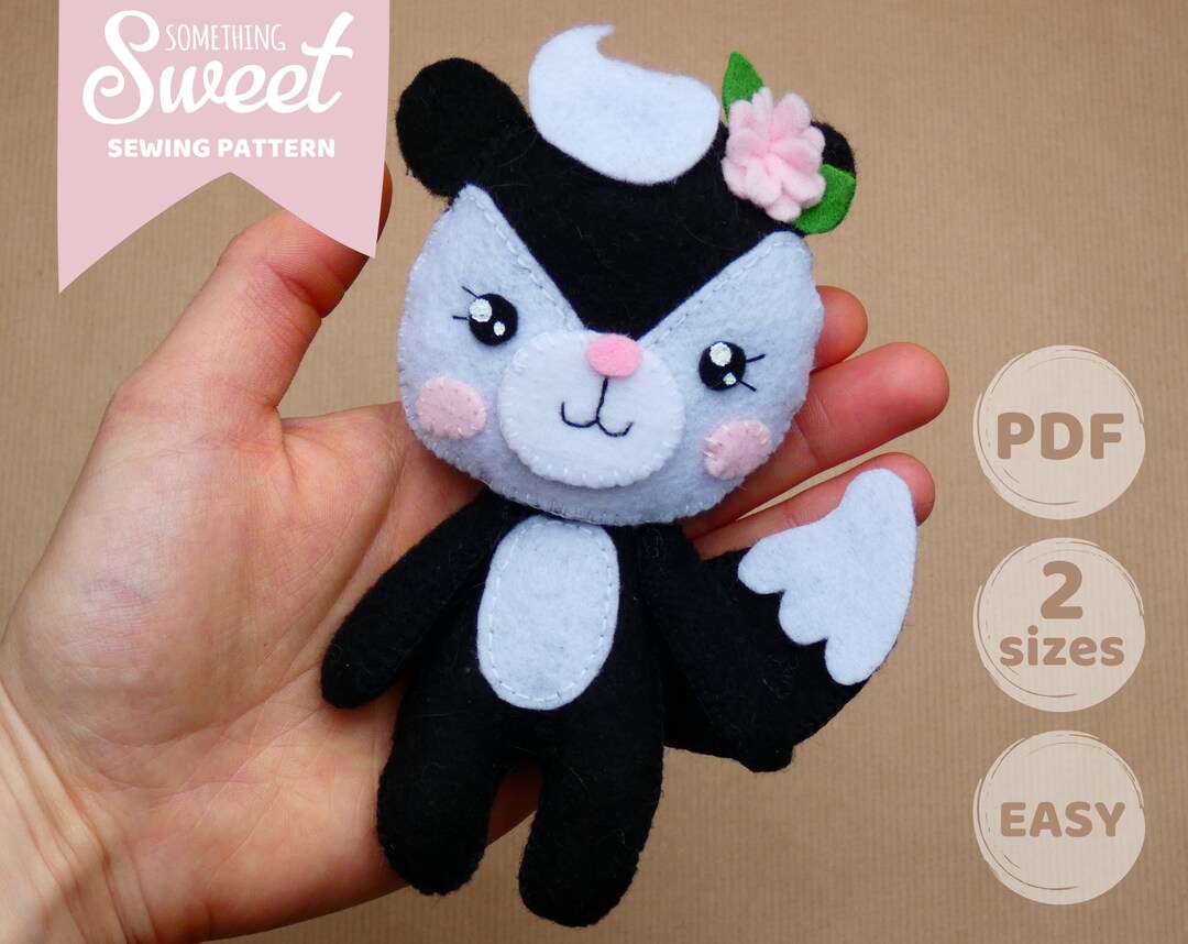 PDF Felt Skunk Doll Sewing PATTERN & Tutorial - Felt Woodland Animal ...