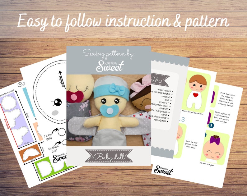 PDF Baby Doll With Swaddle Wrap Sewing PATTEREN & Video Tutorial, Dress ...