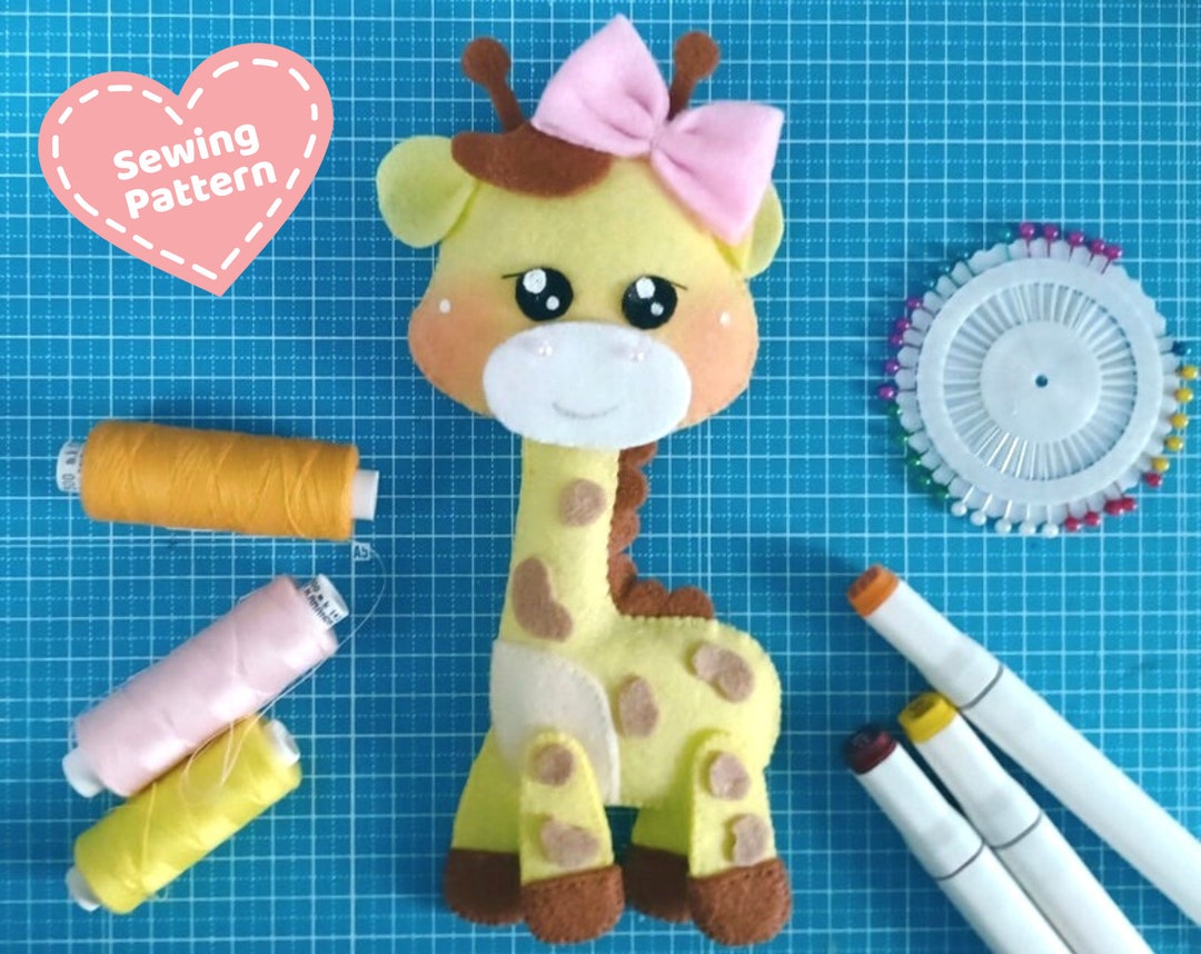 PDF Felt Giraffedoll Sewing PATTERN & Tutorial - Hand Sewing Giraffe ...